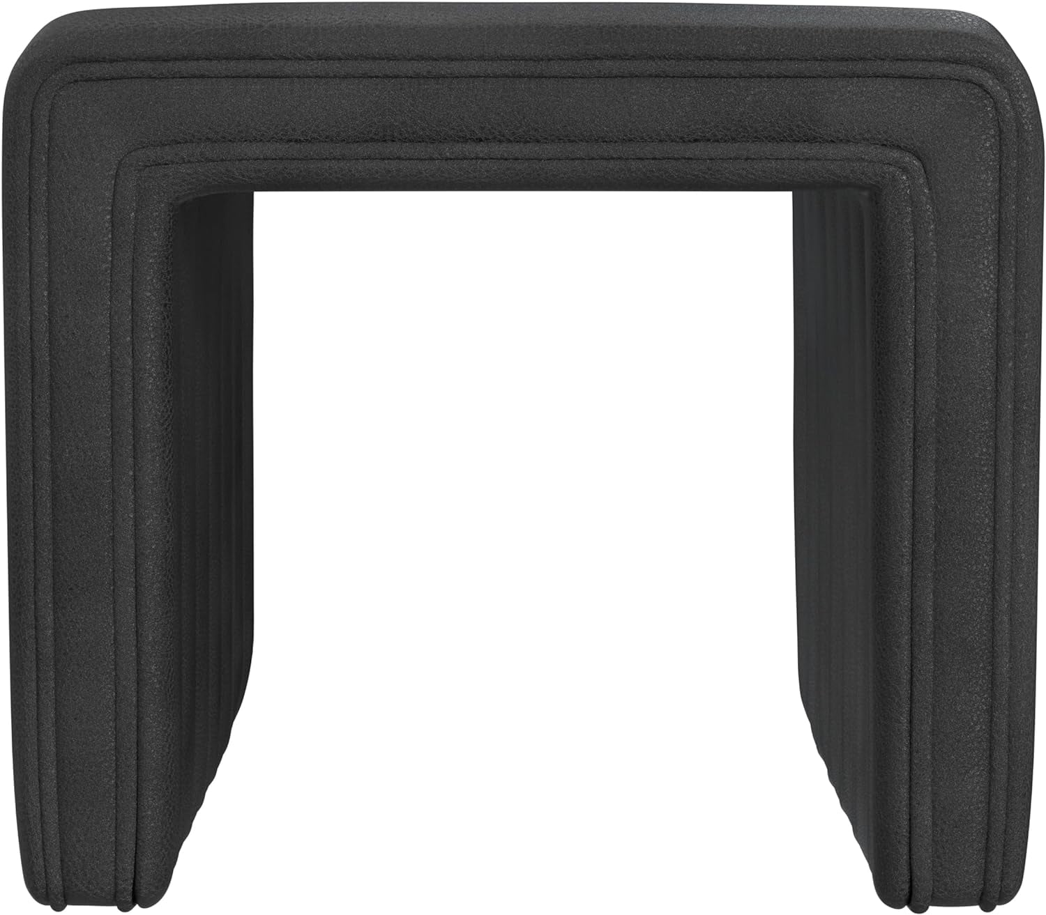 Modern Channel Tufted Faux Leather Ottoman Home Décor|Ottoman for ...
