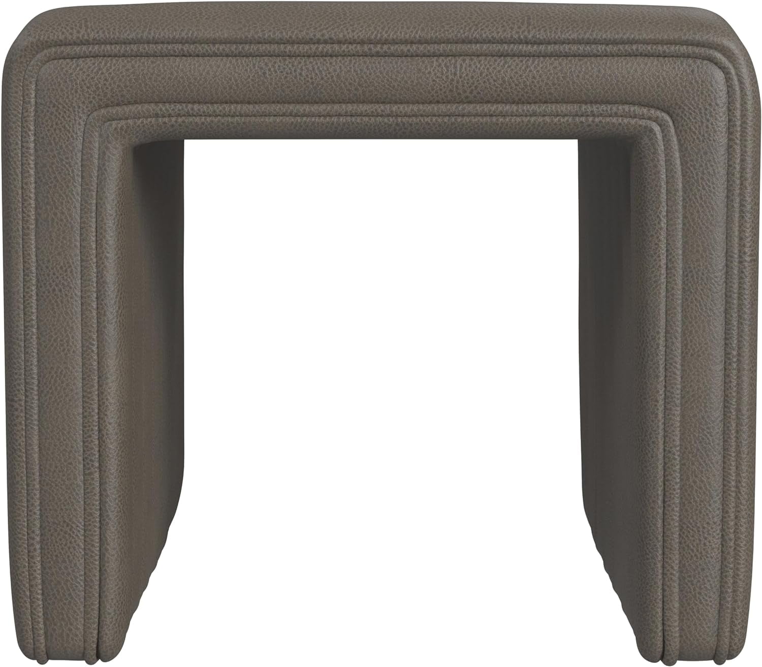 Modern Channel Tufted Faux Leather Ottoman Home Décor|Ottoman for ...