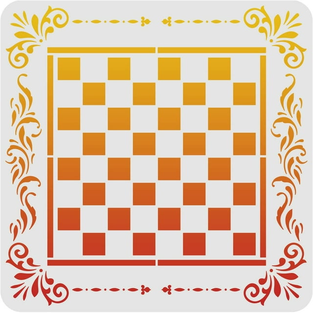 Modern Checkerboard Template 30x30cm Painting Chess Checkers Lined ...