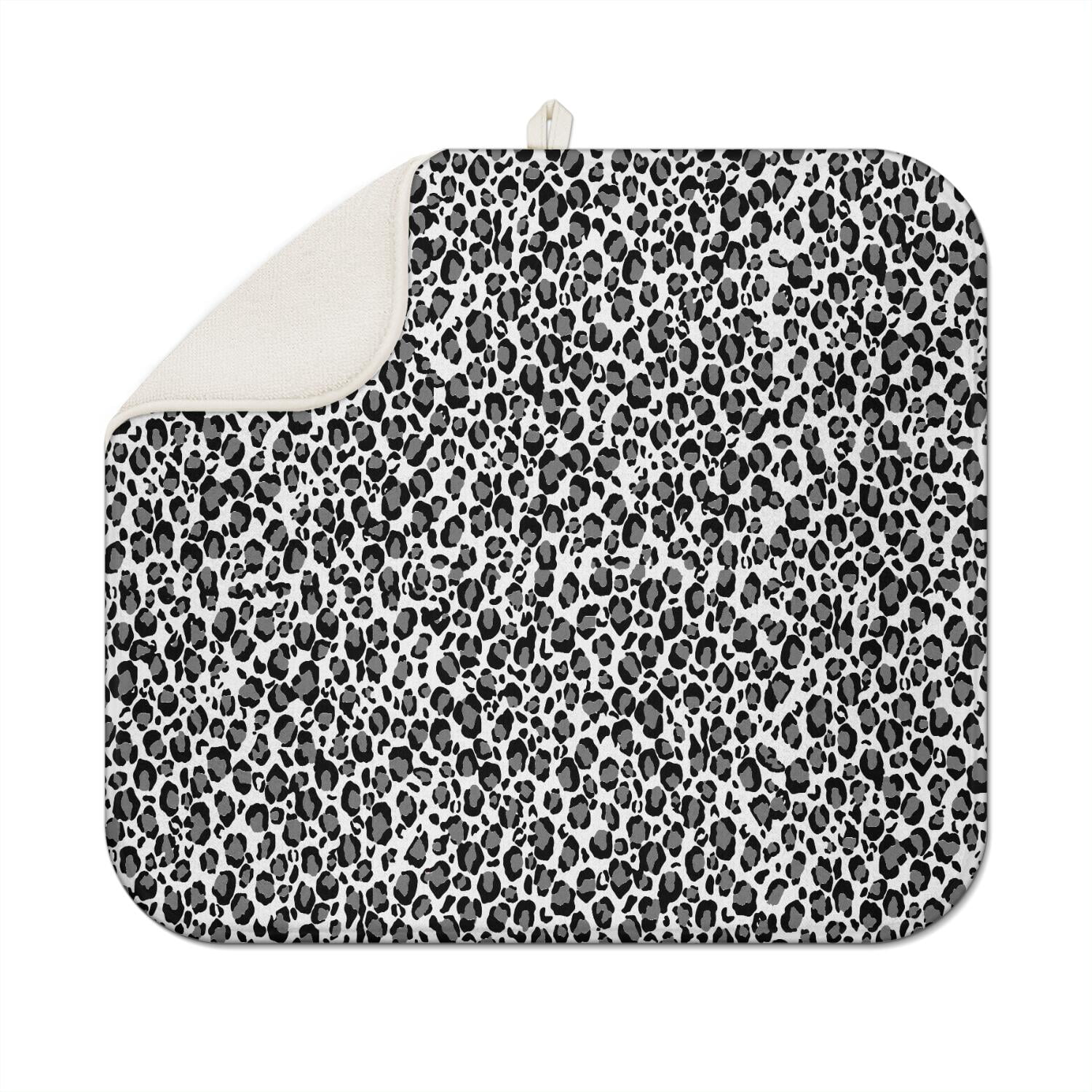 Modern Cheetah Print Drying Mat – Elegant Leopard Spots Design ...