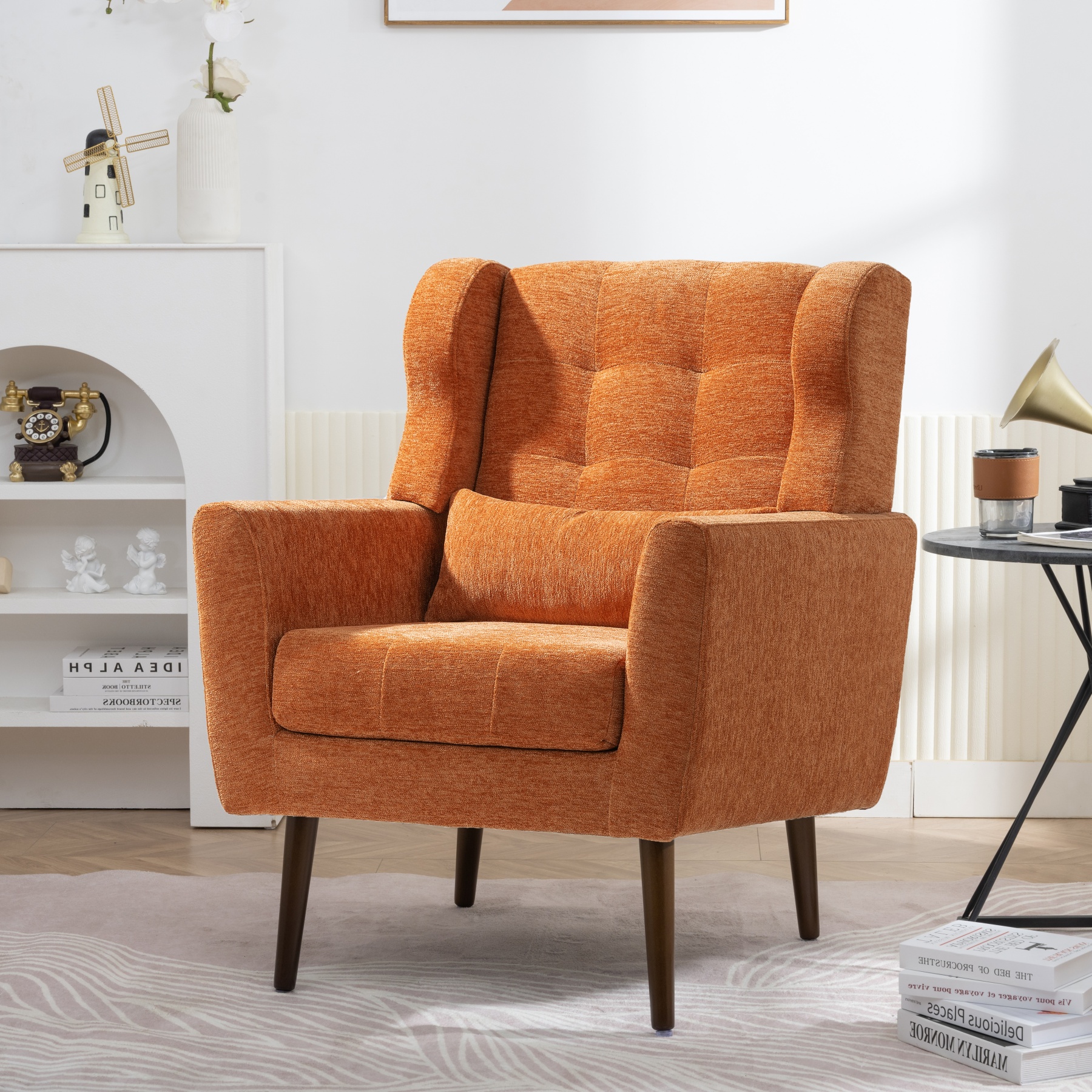Modern Chenille Accent Chair, Contemporary Lounge Chair - Plush ...