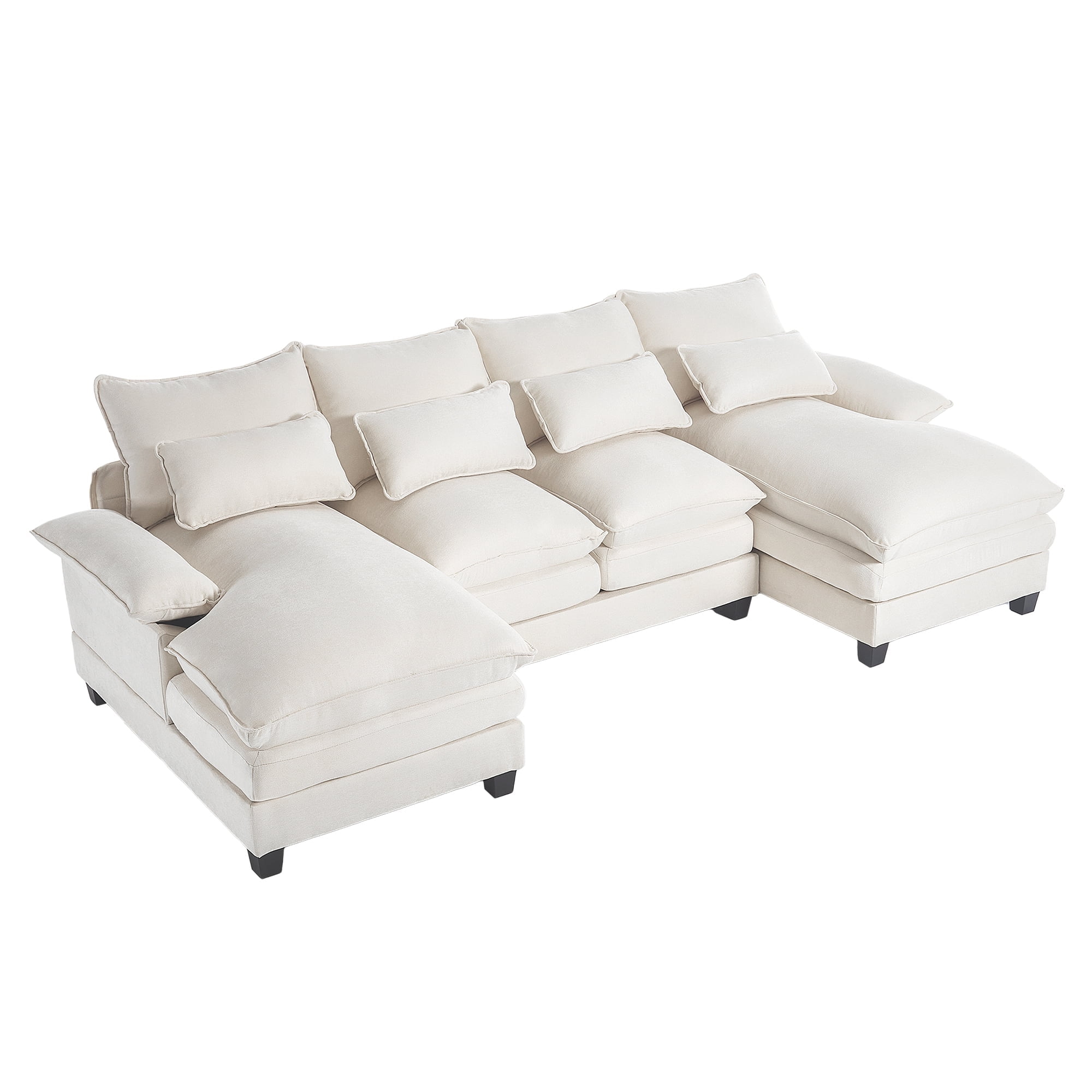 JOMEED Modern Chenille U Shaped Cloud Couch with Double Chaise for ...