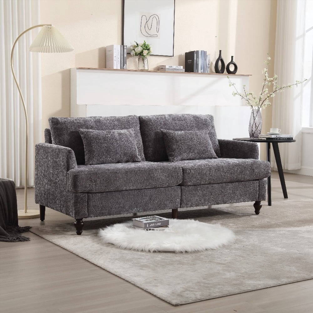 Modern Chenille Upholstered Loveseat Sofa, 2-Person Couch for Small ...