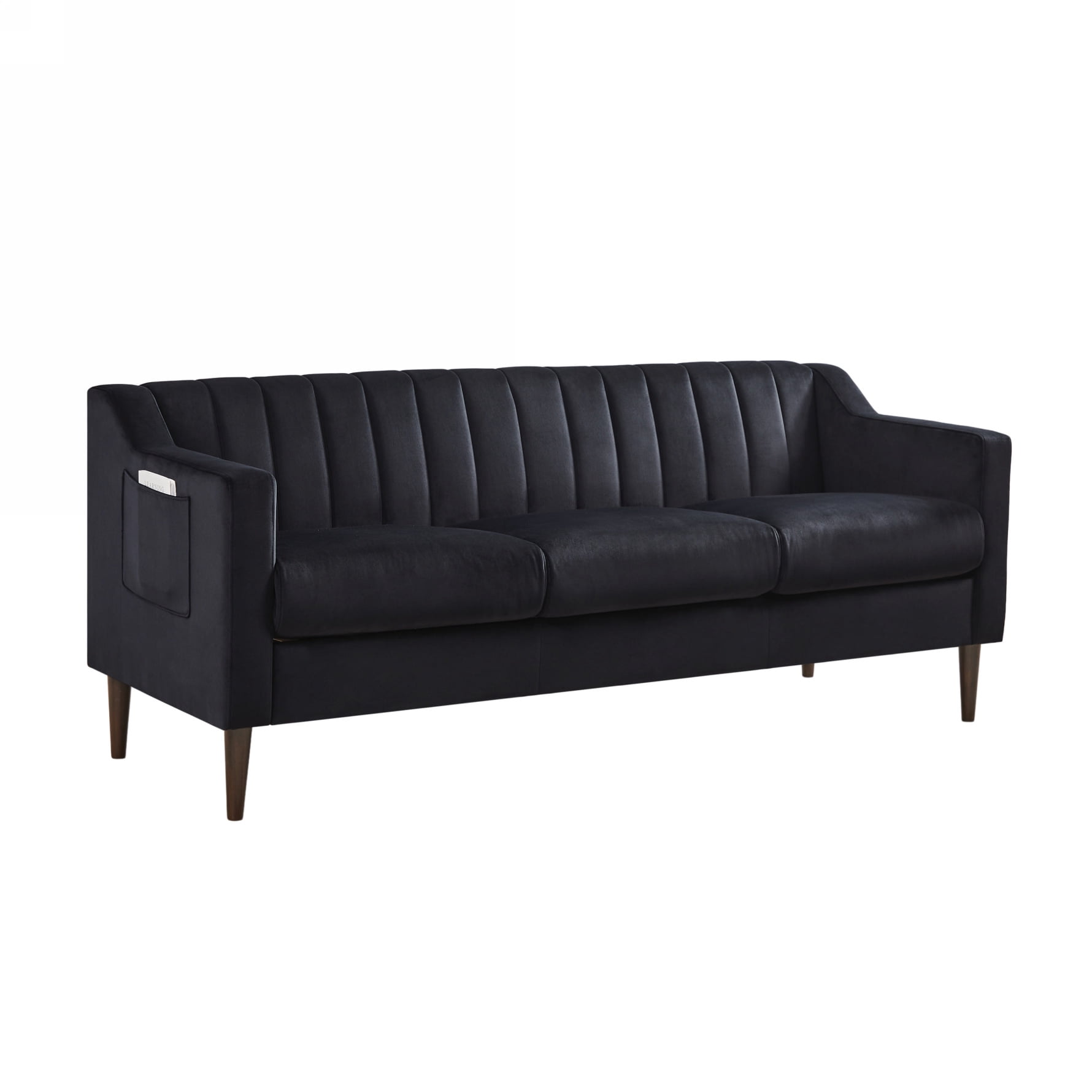 Modern Chesterfield Sofa with Side Pocket, 3 Seater Sofa Couch with ...