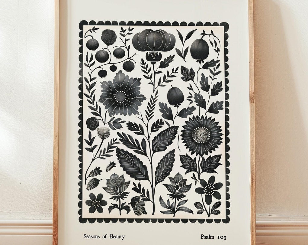 Modern Christian Art Black And White Prints With William Morris Print ...