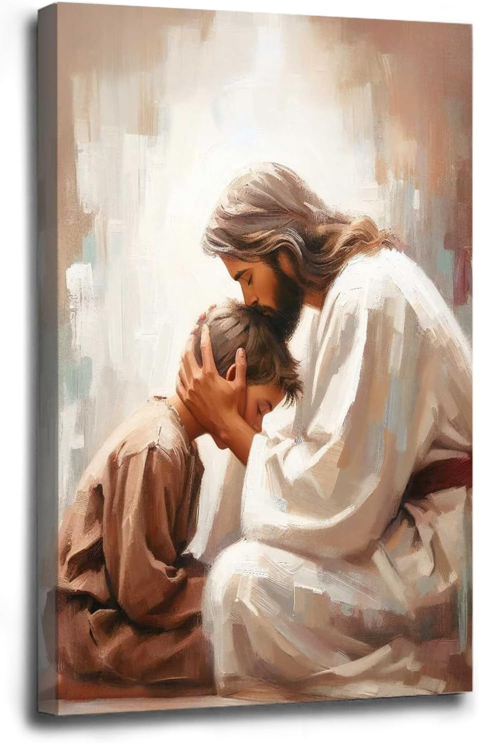 Modern Christian Wall Art Featuring Jesus Embracing a Child ...