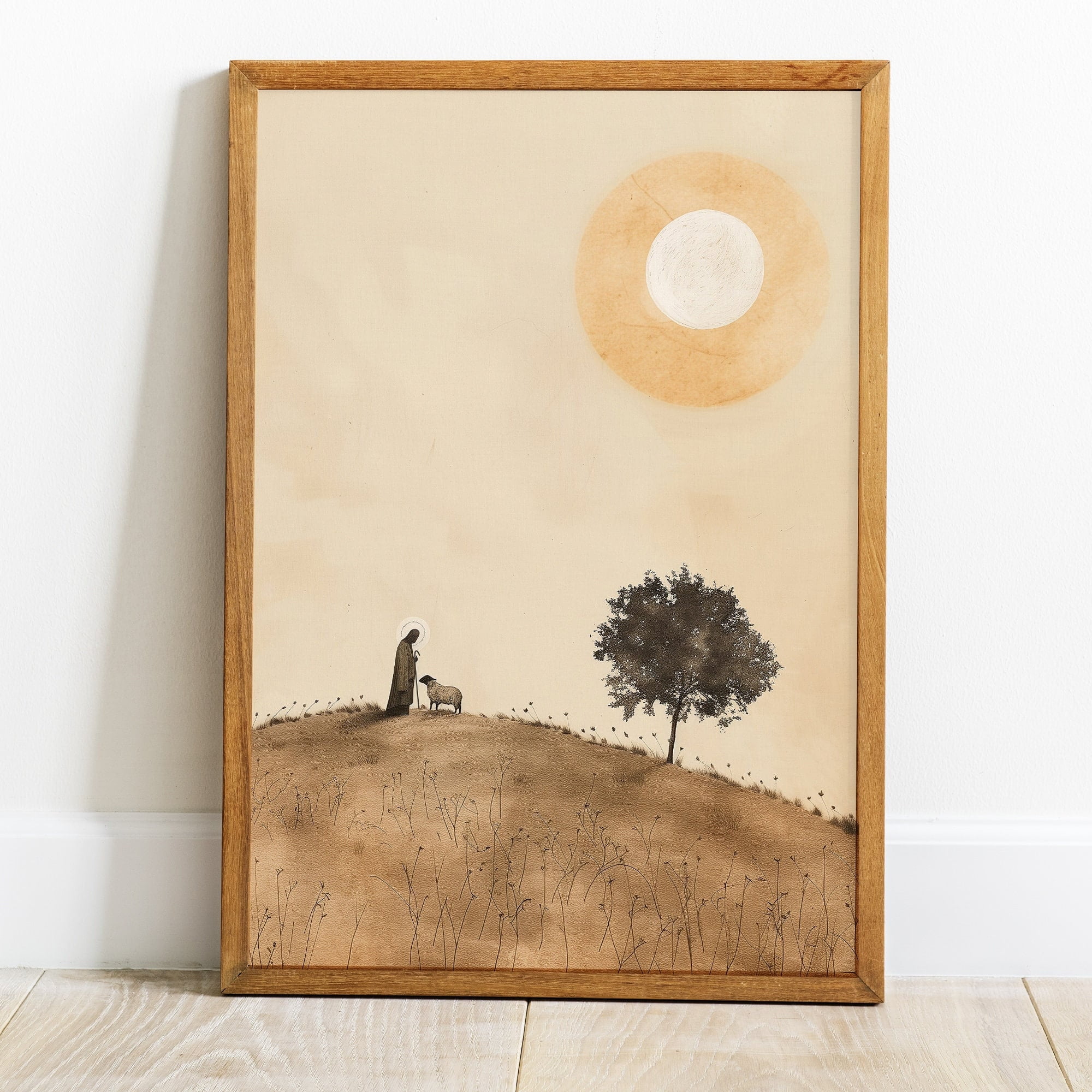 Modern Christian Wall Art, Jesus Leaves The 99 Minimal Art, Bible Art ...