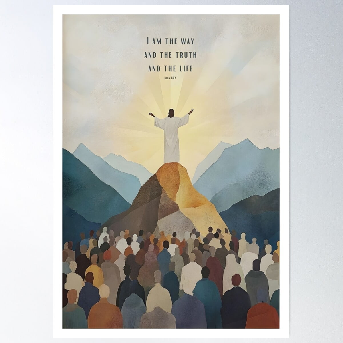 Modern Christian Wall Art | Retro Jesus Print | Minimalist Scripture ...