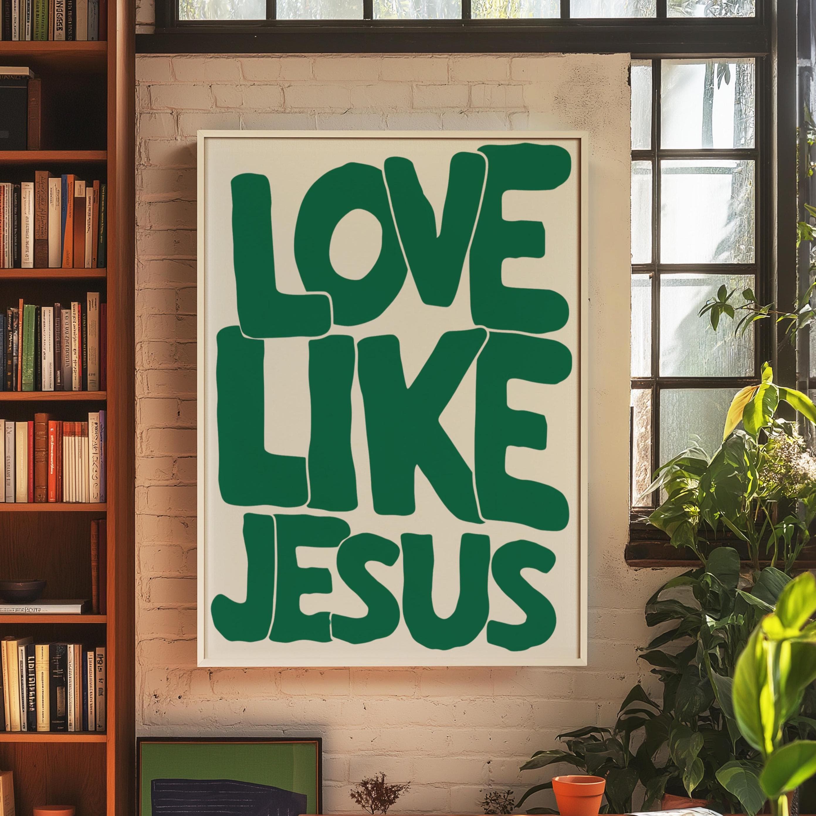 Modern Christian Wall Decor, Love Like Jesus Christian Poster Retro ...