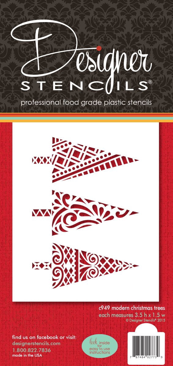 Modern Christmas Trees Cake Stencil by Designer Stencils - Walmart.com