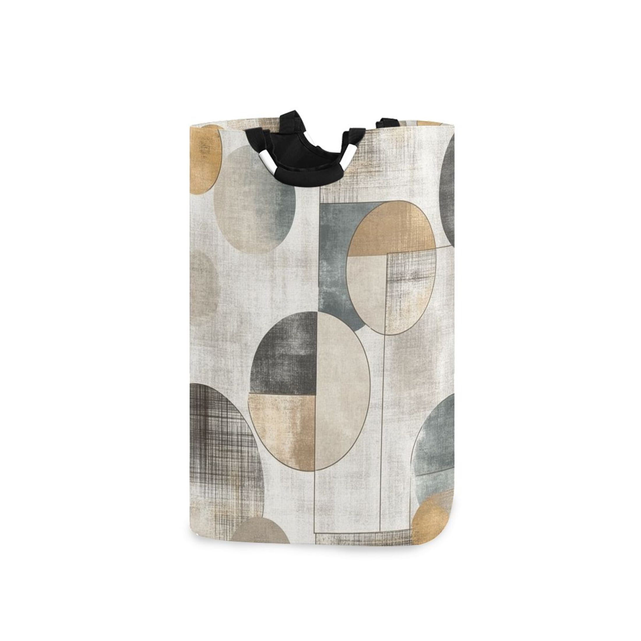 Modern Circle Design Laundry Basket with Handles 50L Collapsible ...