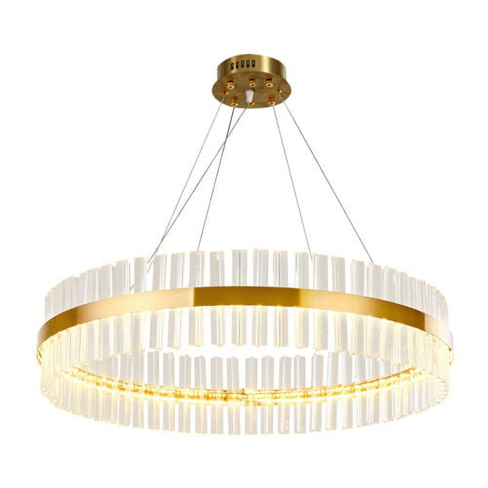 Modern LED Crystal Chandelier Round Ceiling Light Pendant Lamp Lighting ...