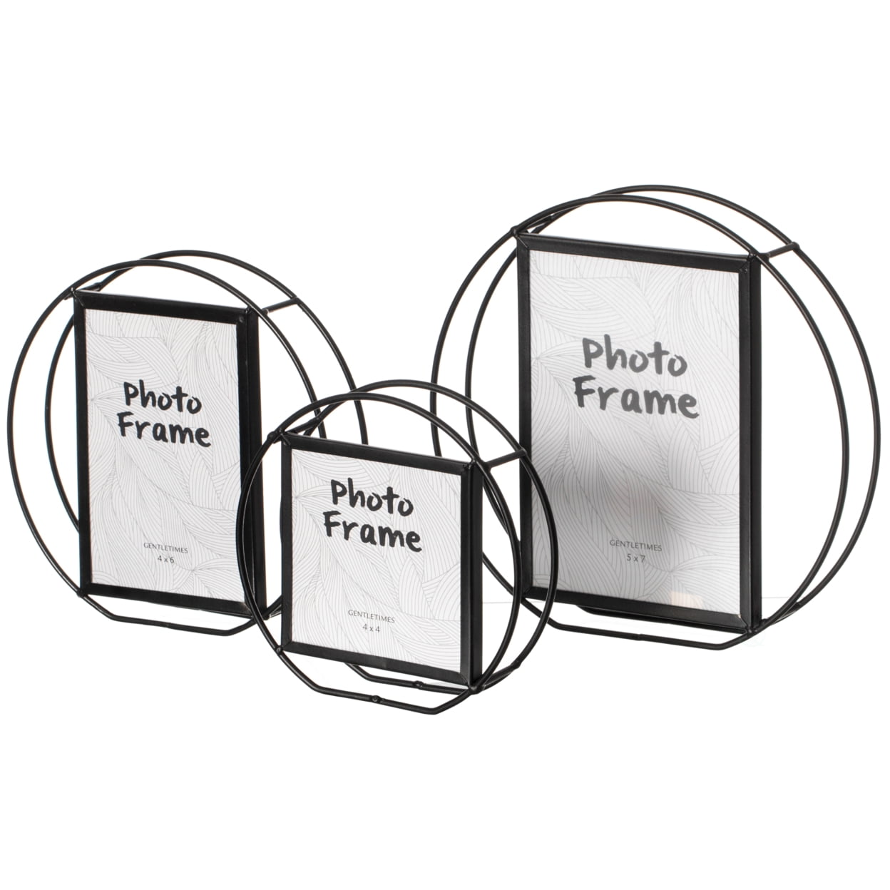 Modern Circle Shape Black Metal Decor Photo Frame for Tabletop Display ...