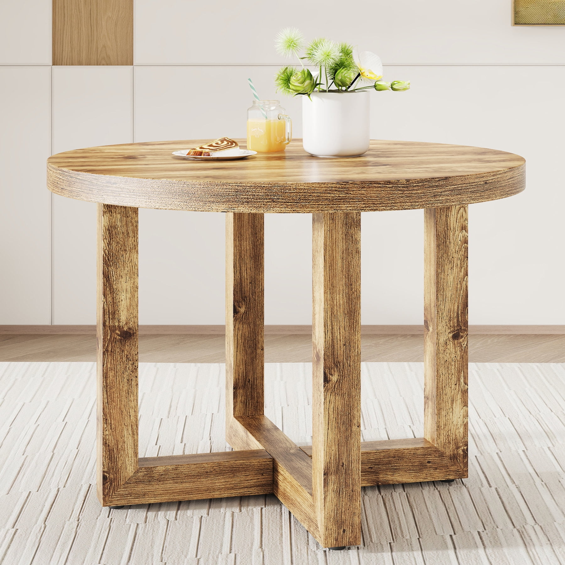 Modern Circular MDF Dining Table / In Home Settings / Installed Easily ...