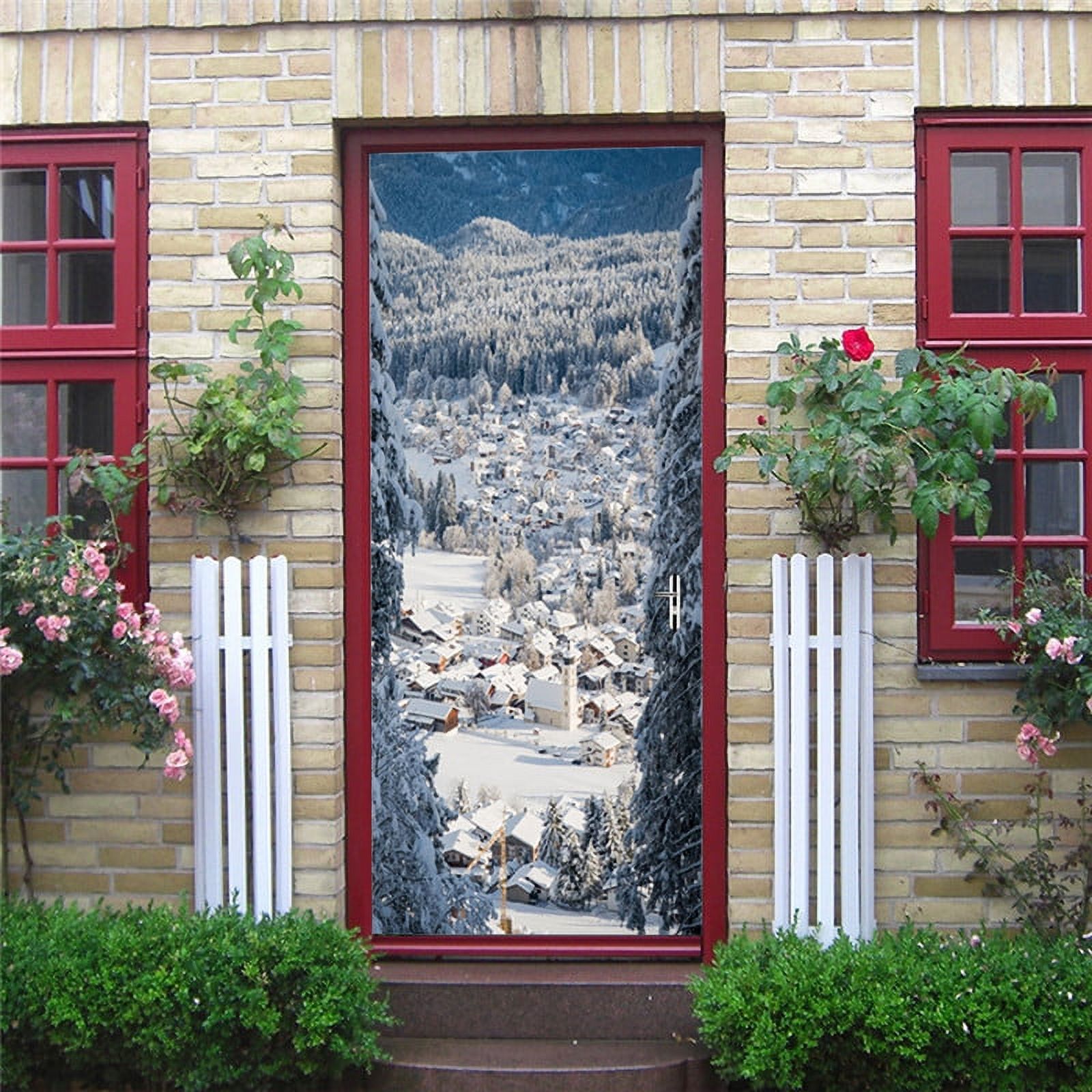 Modern City Building Door Mural Home Decor 3D Print Furniture Wall ...