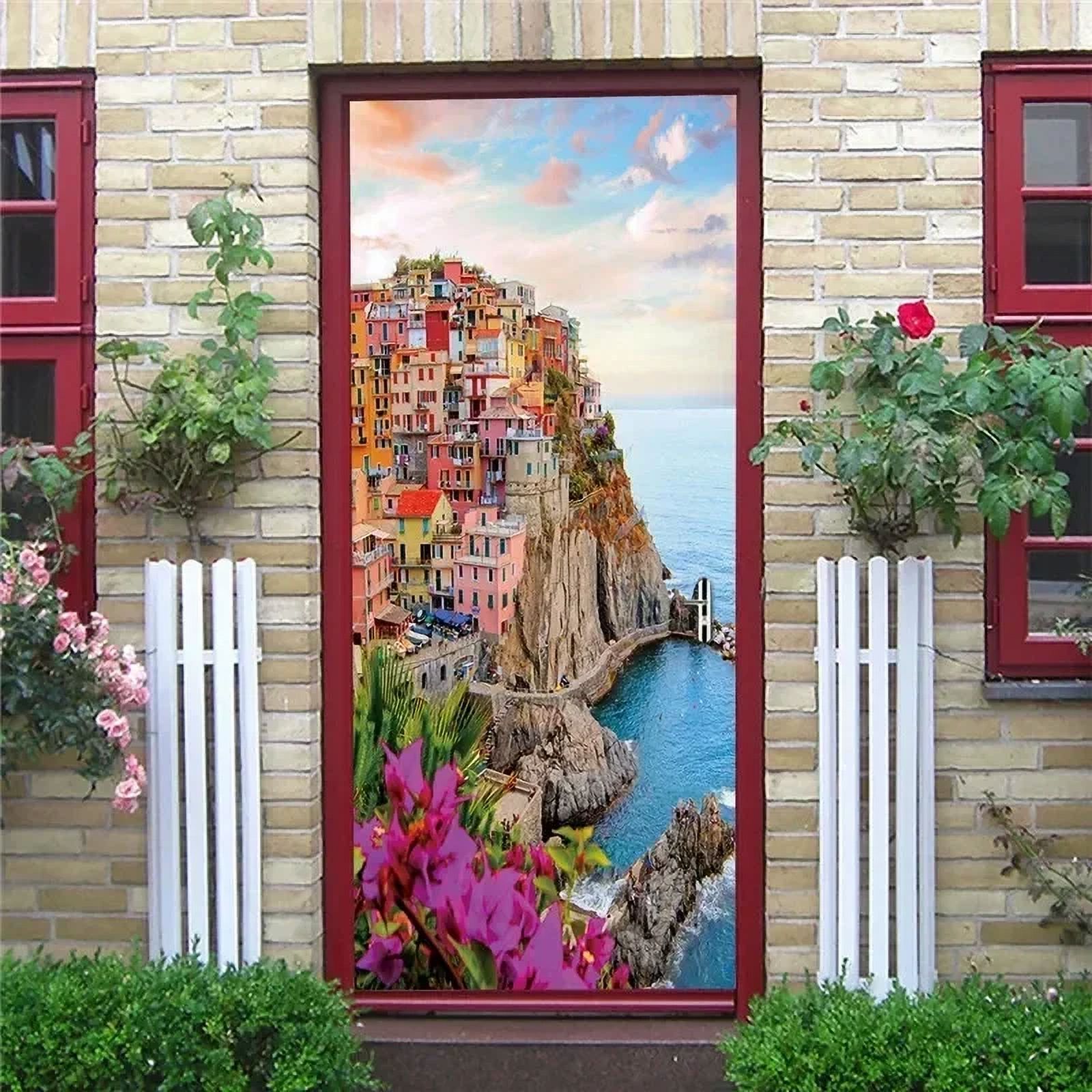 Modern City Building Door Sticker Mural Home Decor Furniture Wall ...