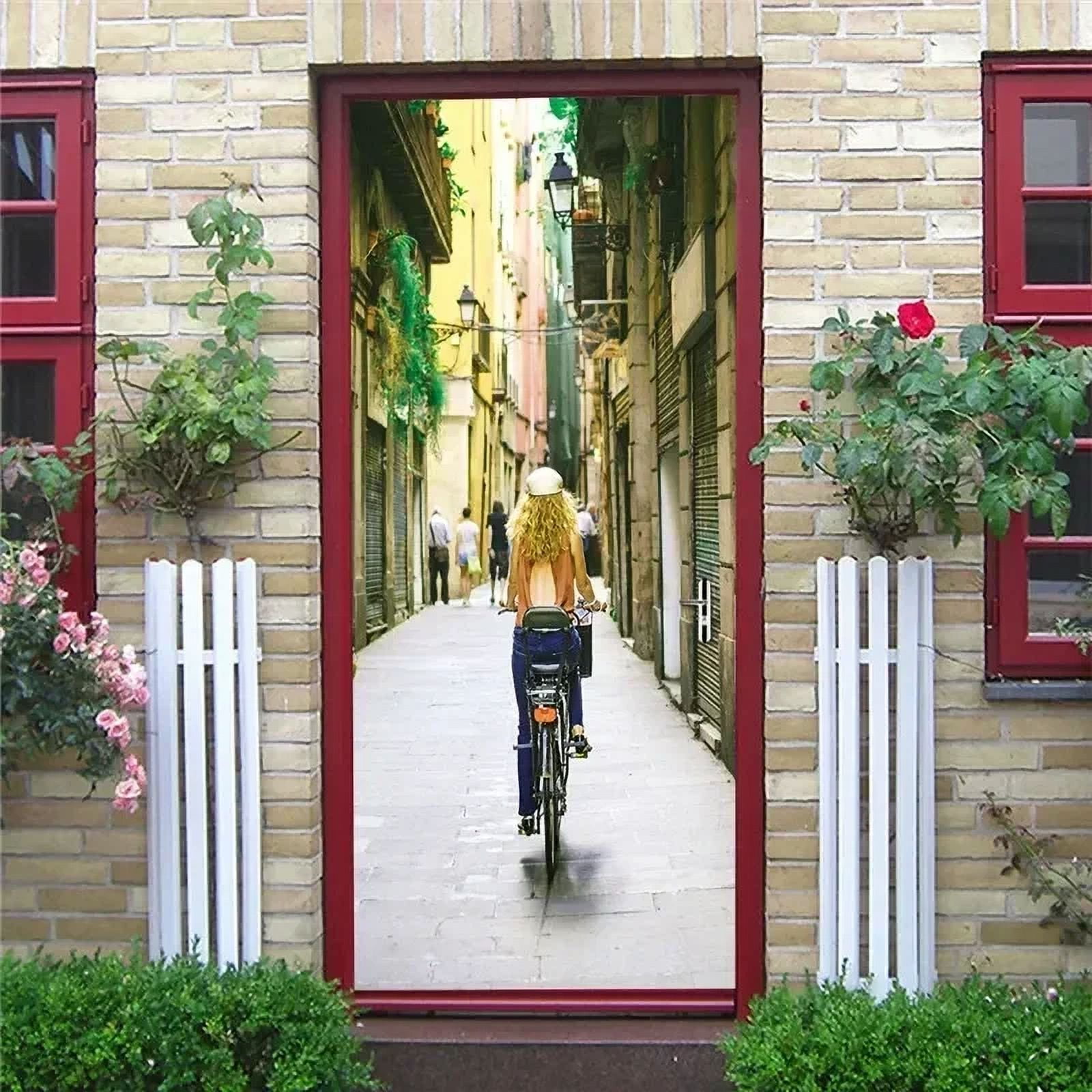 Modern City Building Door Sticker Mural Home r Furniture Wall ...
