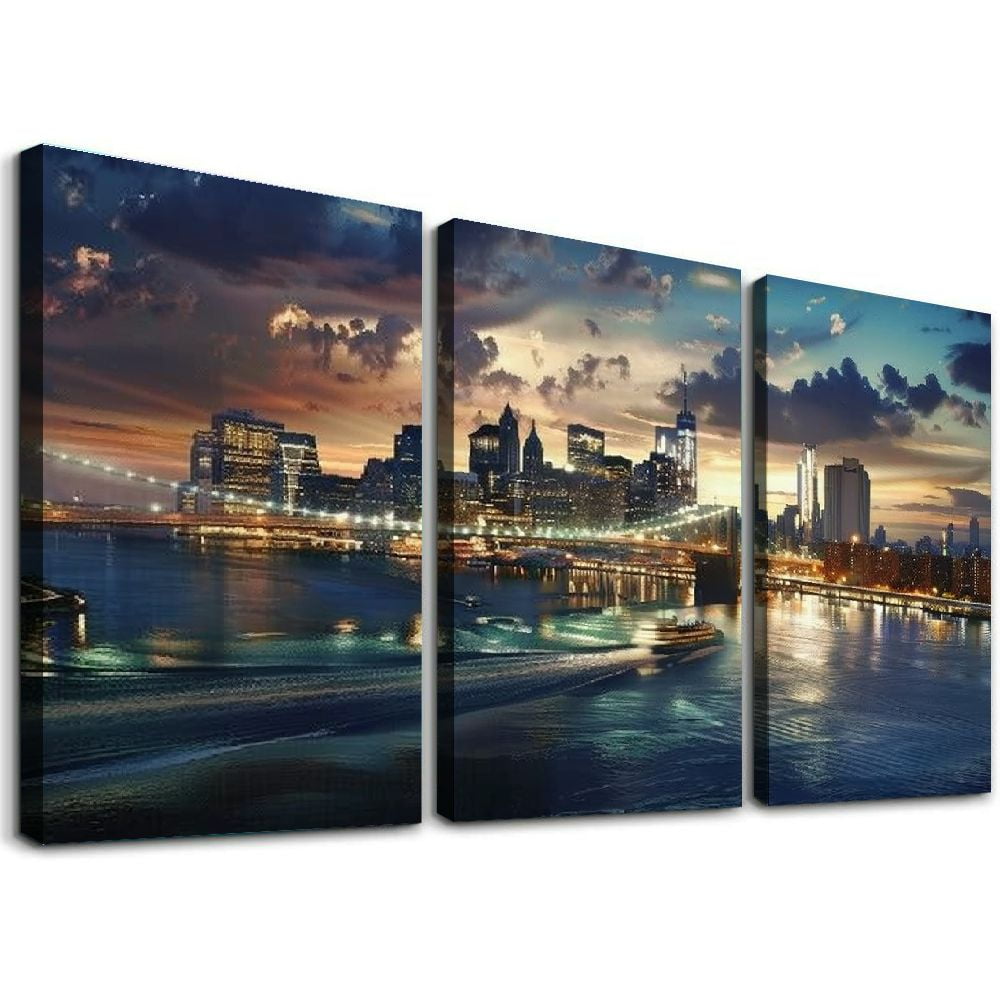 Modern City Landscape Poster Night View of Landscape Canvas Paintings ...