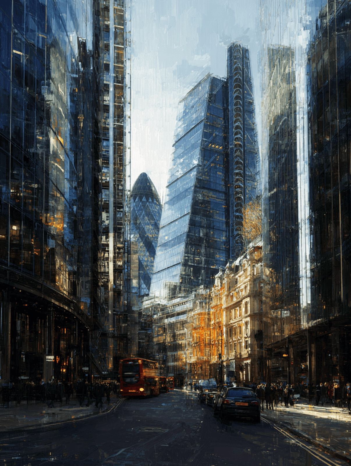 Modern Cityscape Canvas Print Apartment Hotel Study Room Wall Decor ...