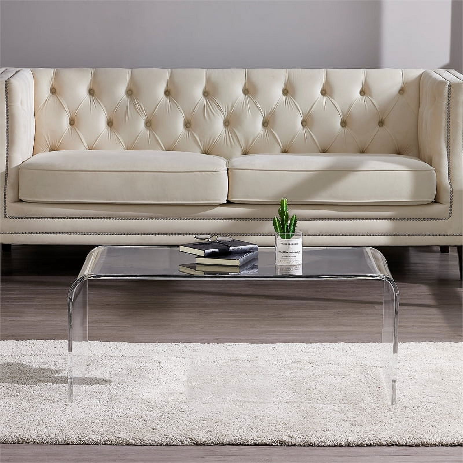 Modern Clear Acrylic Coffee Table (16'' H X 39'' L X 16'' ) - Walmart.com