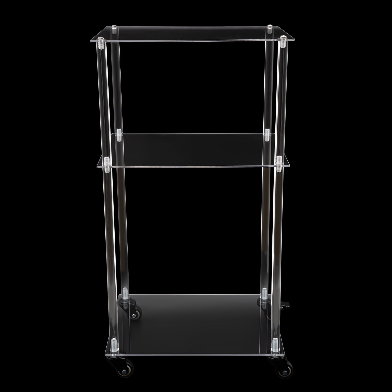 Modern Clear Acrylic Printer Stand with 3 Tiers, 4 Wheels, Raised ...
