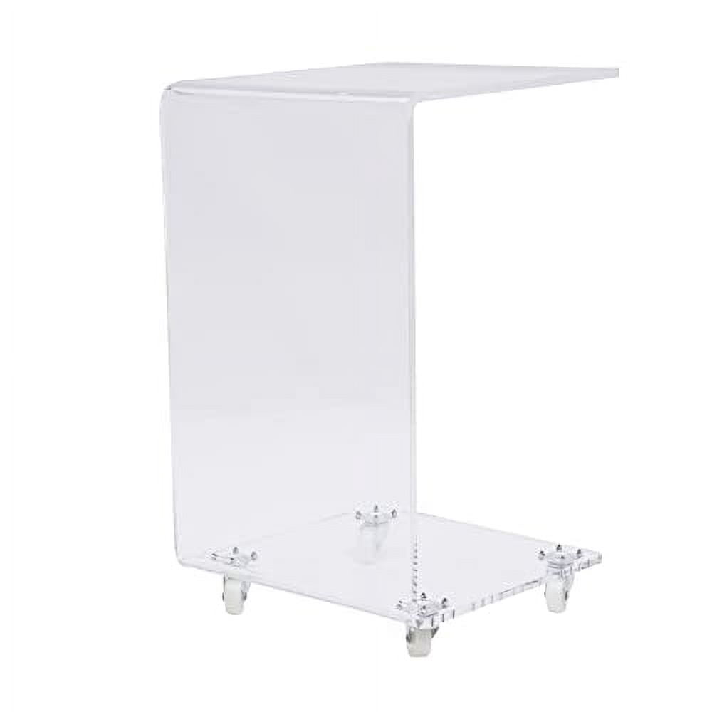 Modern Clear Acrylic Sofa Side Table Transparent C Shape Removable ...