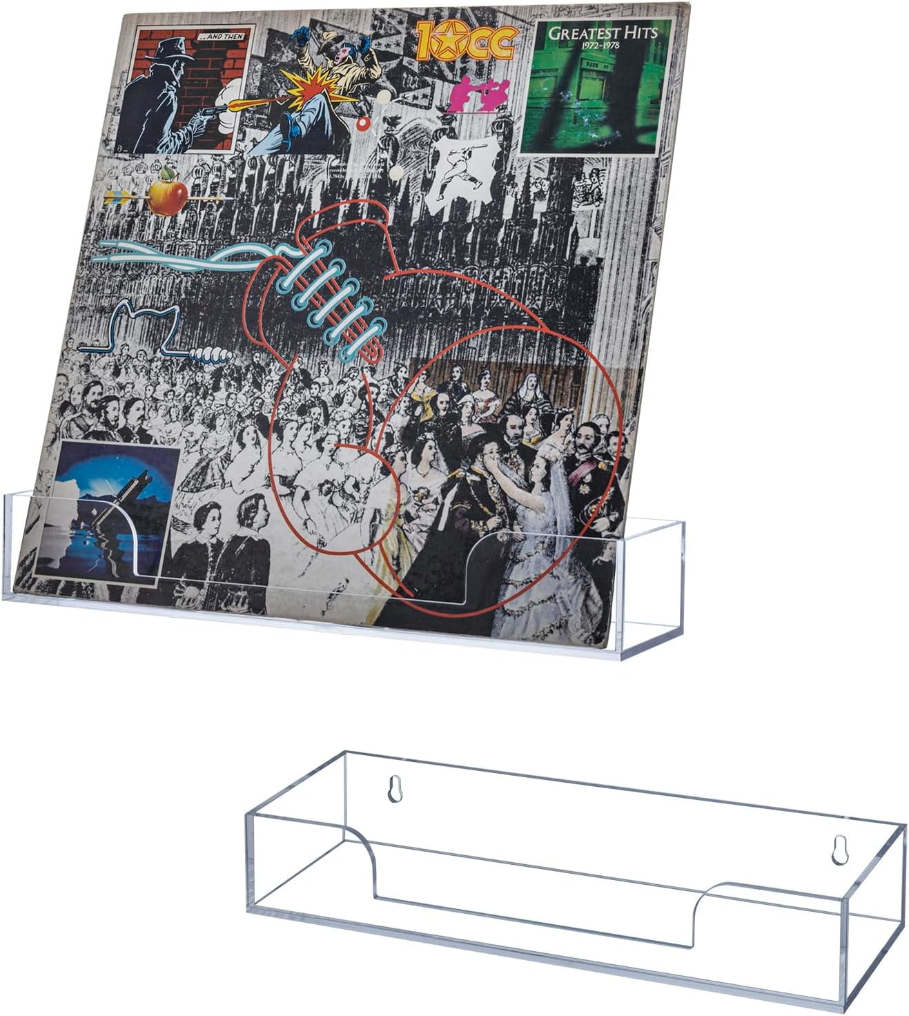 Modern Clear Acrylic Wall Mounted Vinyl Record Display Rack, Hanging LP ...