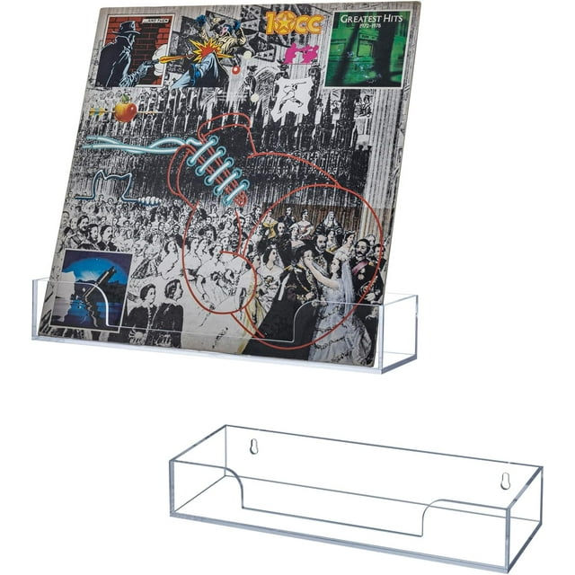 Modern Clear Acrylic Wall Mounted Vinyl Record Display Rack, Hanging LP ...