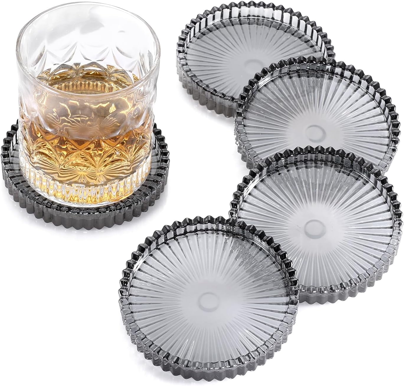 Modern Clear Coaster Coasters for Drinks Crystal Coasters Roud Cup ...