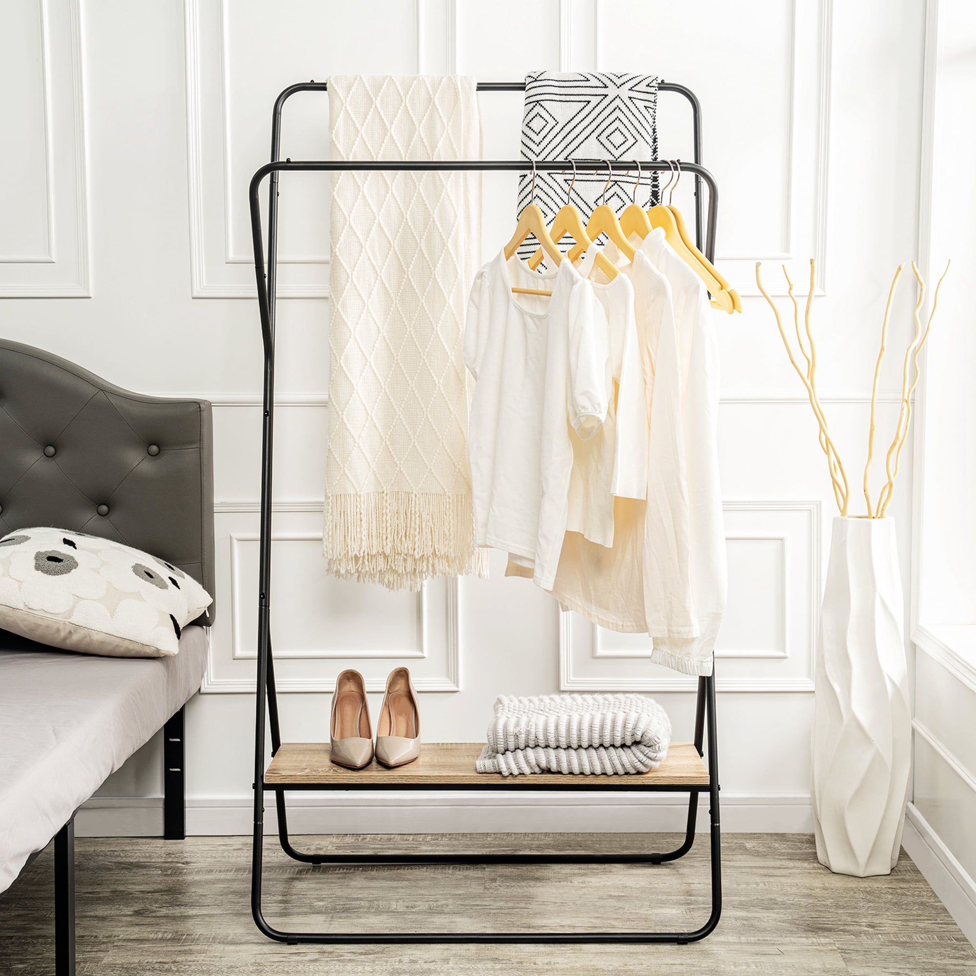 Modern Clothes Hanger with Metal Frame - Walmart.com