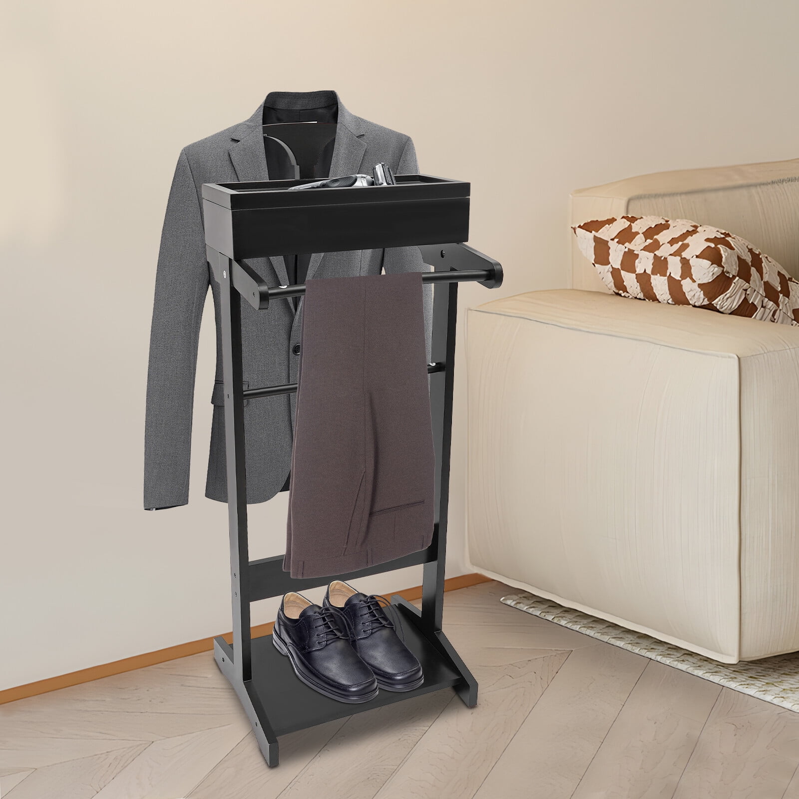 Modern Clothing Rack, 22.05 lbs Capacity, MDF & Solid Wood, Velvet ...