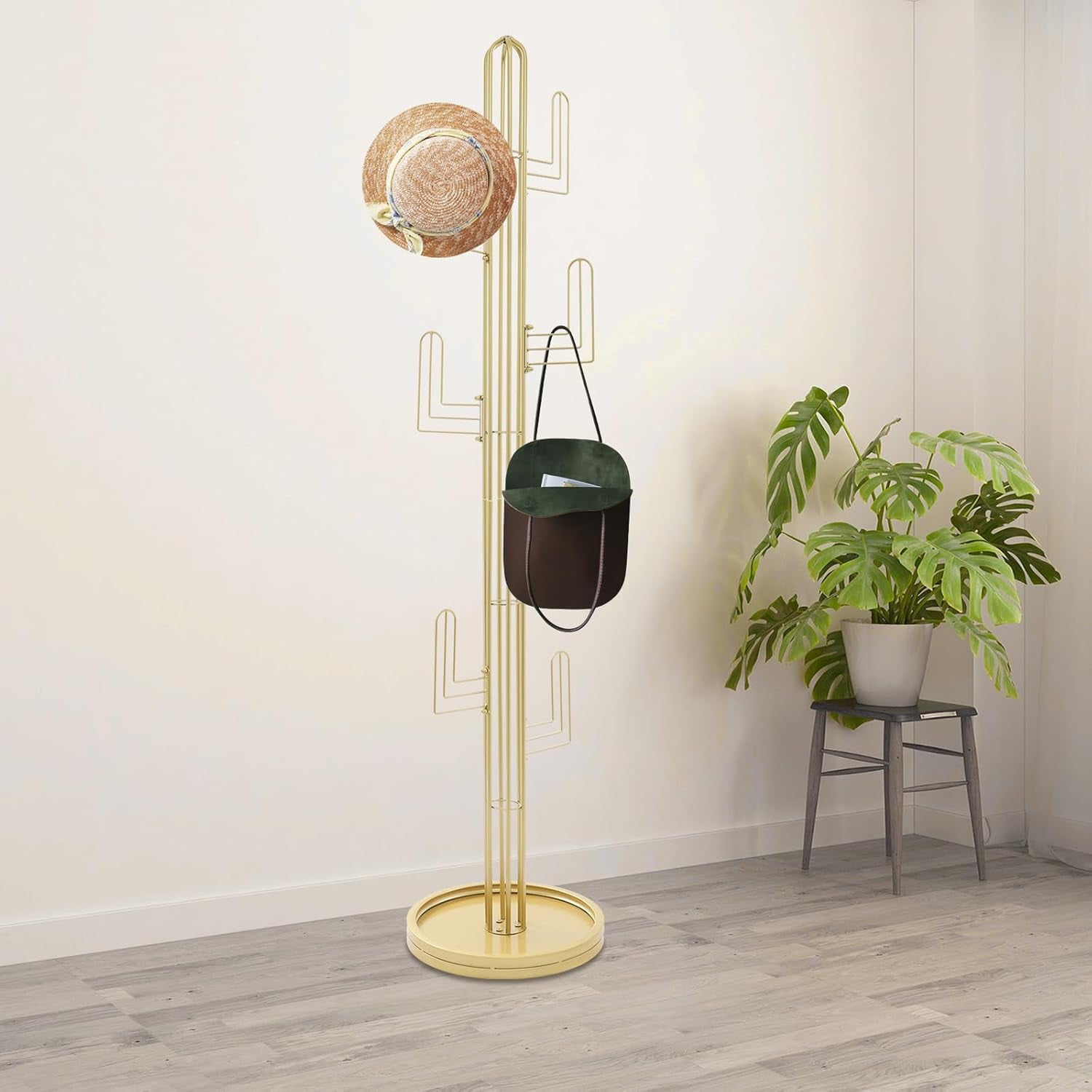 Modern Clothing Rack Stand, Cactus Shape Coat Hanger Metal Garment Rack ...