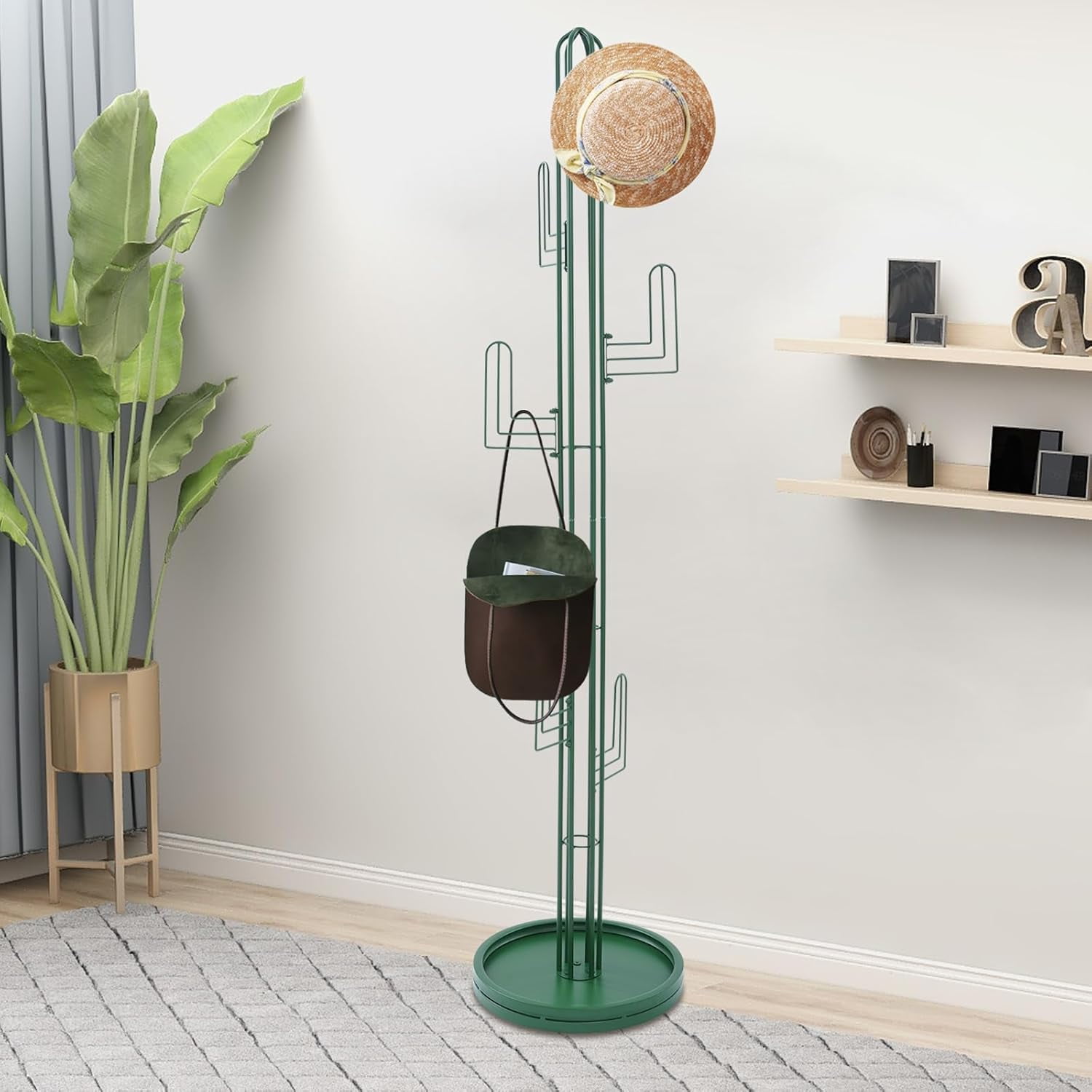 Modern Clothing Rack Stand, Cactus Shape Coat Hanger Metal Garment Rack ...
