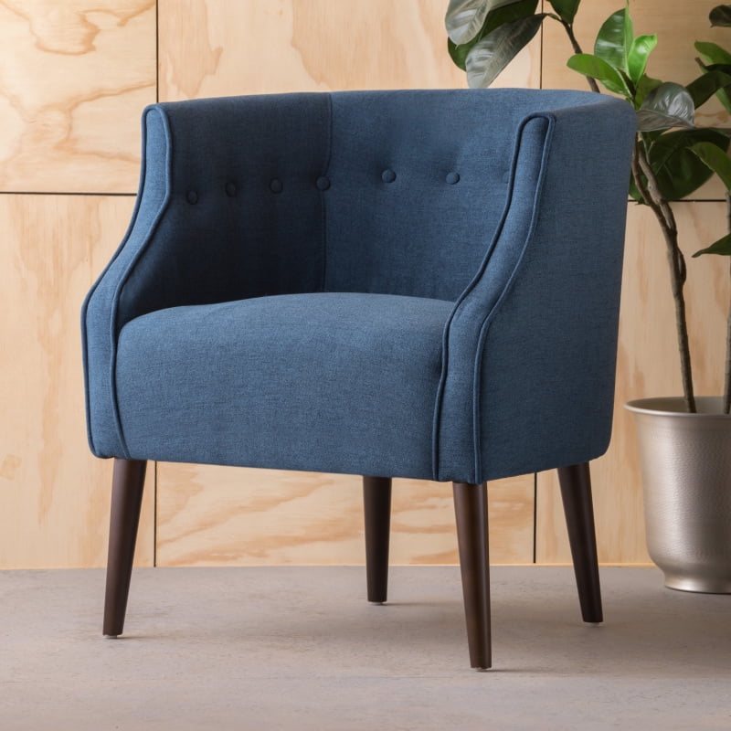 Modern Club Chair with Button-Tufted Back & Tonal Piping – Contemporary ...