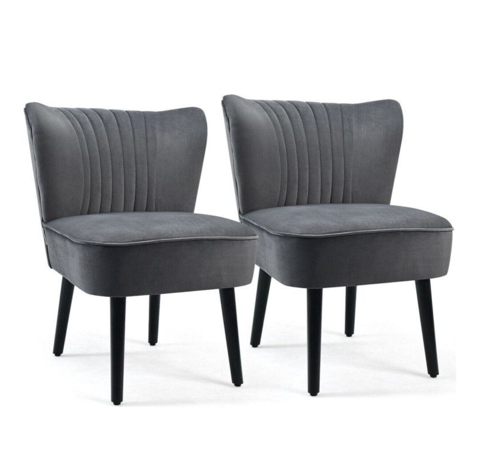 Modern Club Chairs Set of 2, Upholstered Accent Chairs with Solid Wood ...