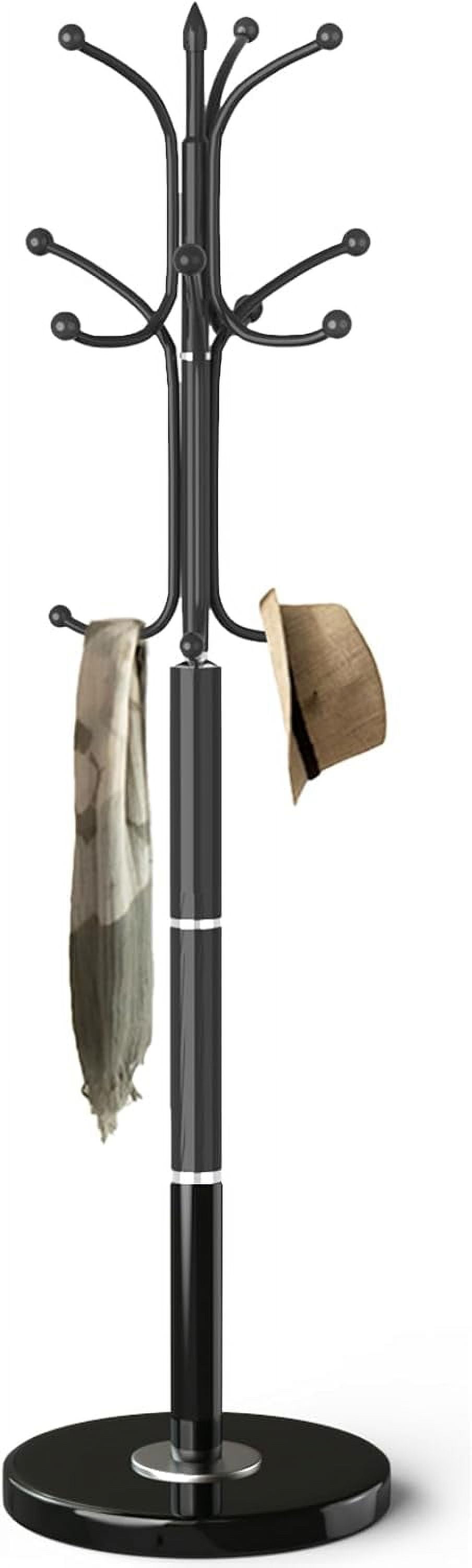 Modern Coat Rack with Natural Marble Base, Metal Coat Rack Freestanding ...