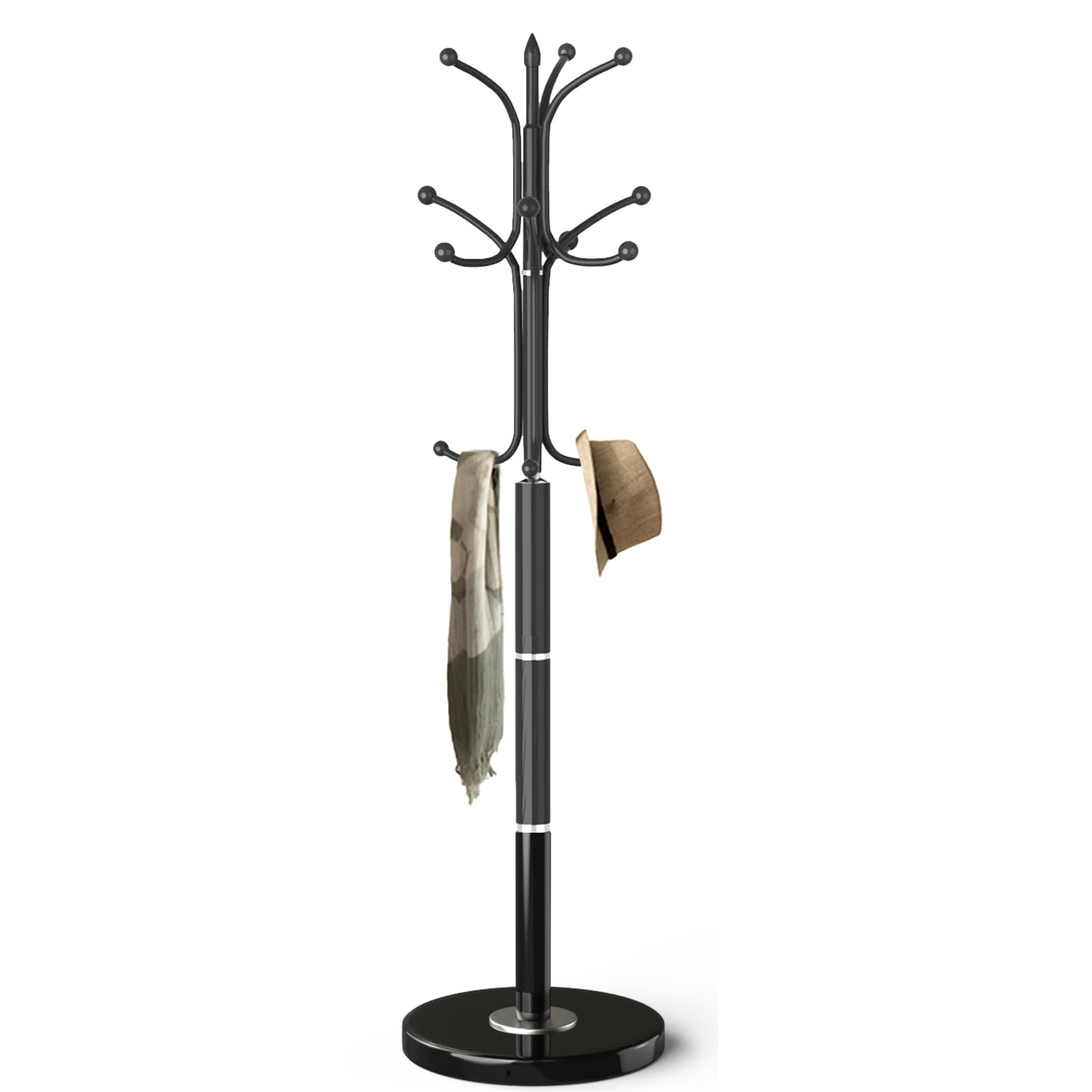 Modern Coat Rack with Natural Marble Base, Metal Coat Racks ...