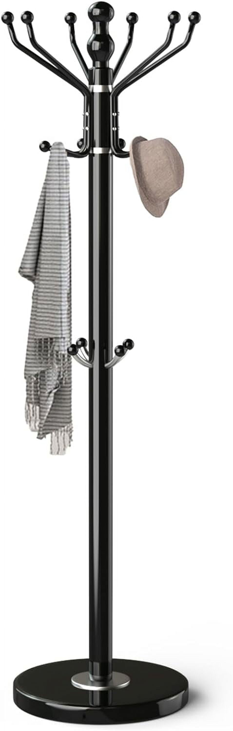 Modern Coat Rack with Natural Marble Base, Metal Freestanding Coat ...