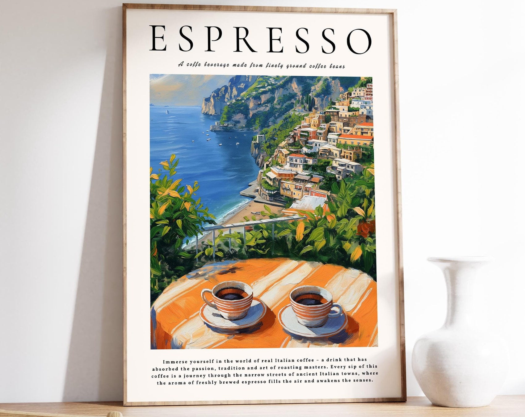 Modern Coffee Poster print, Italian Espresso Print, Amalfi poster ...
