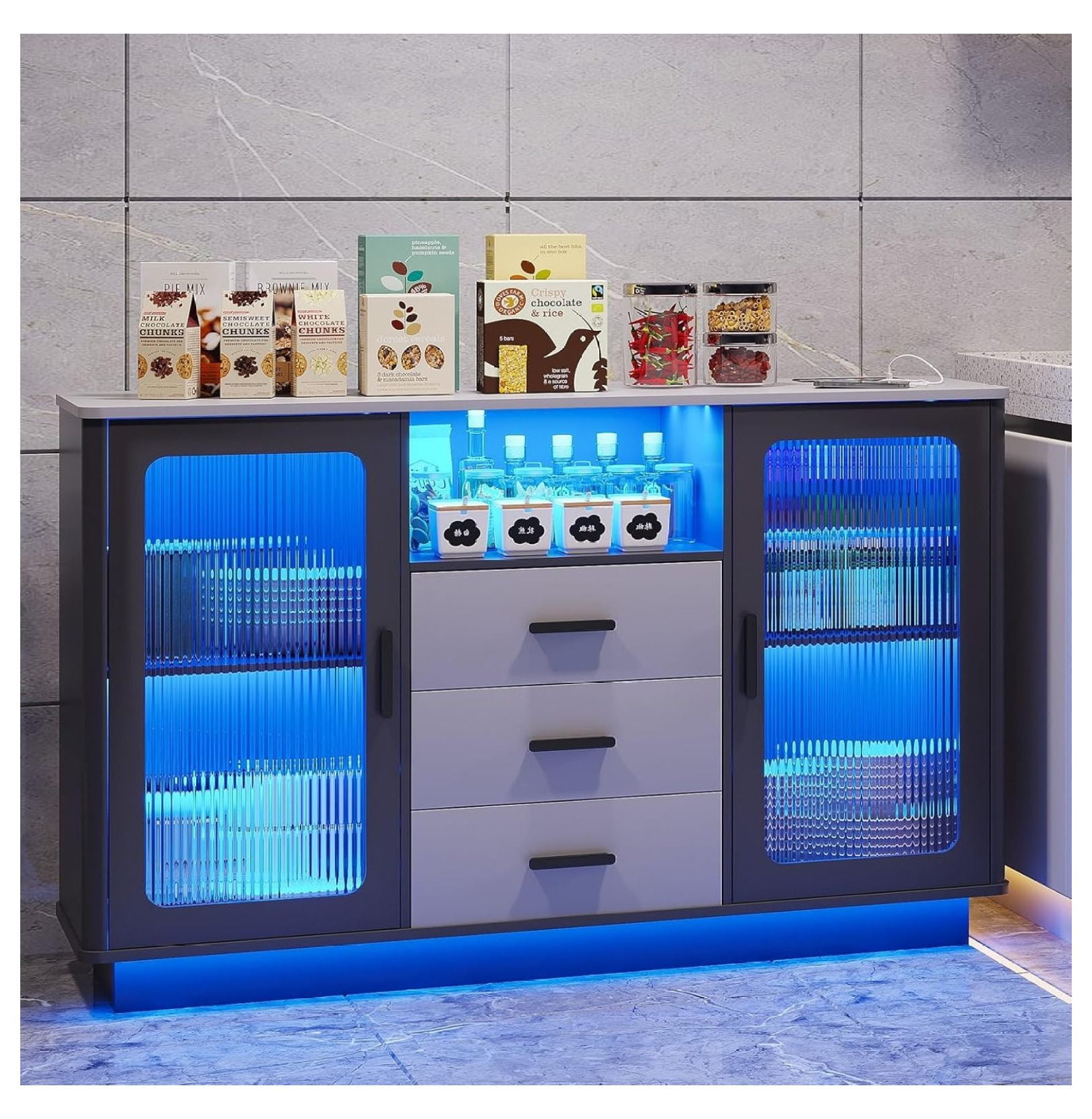 Modern Coffee Station with Sensor, Home Coffee Nook Table for Dining ...