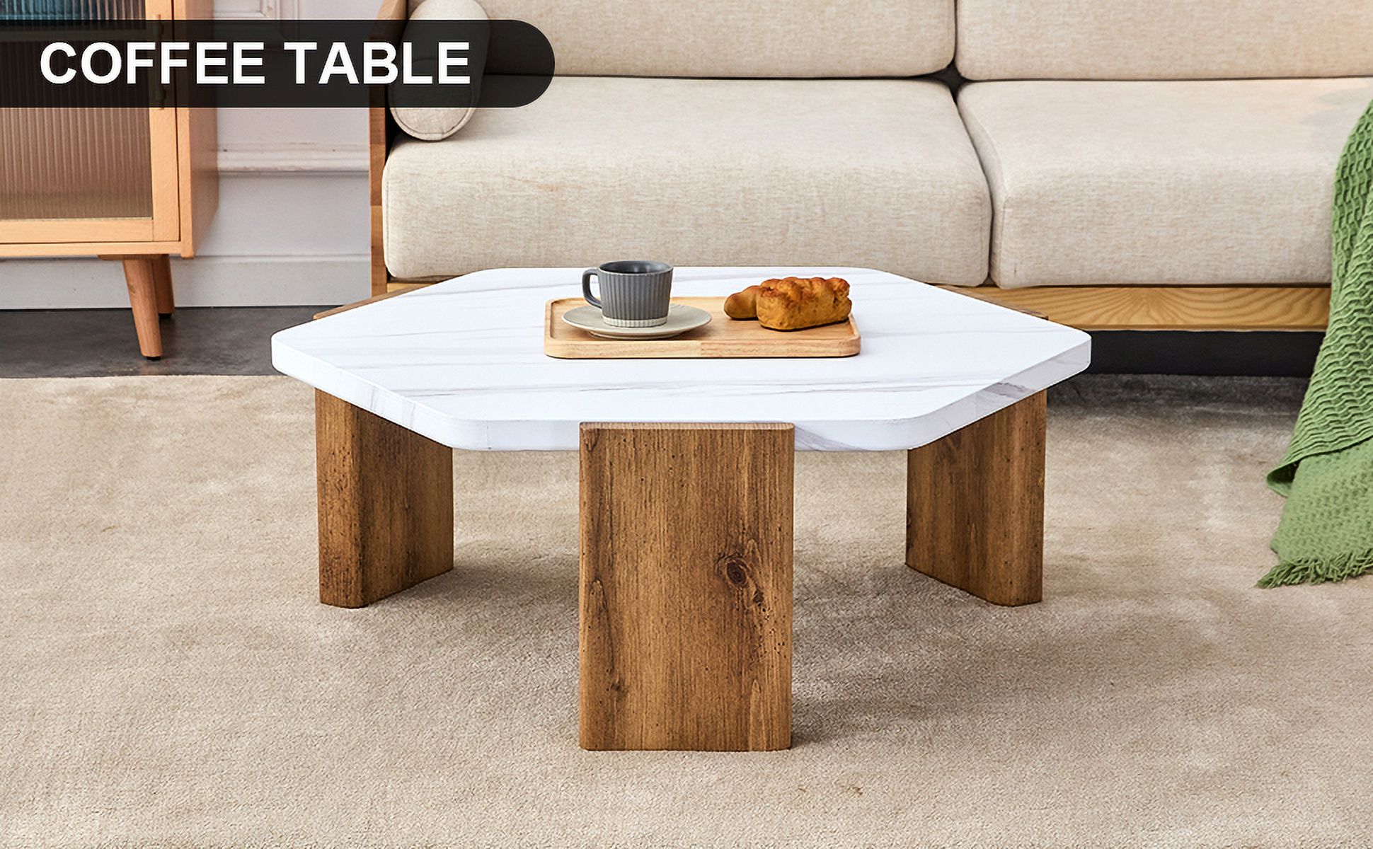 Modern Coffee Table ,Practical Mdf ,Tabletop And Wooden Toned Legs ...