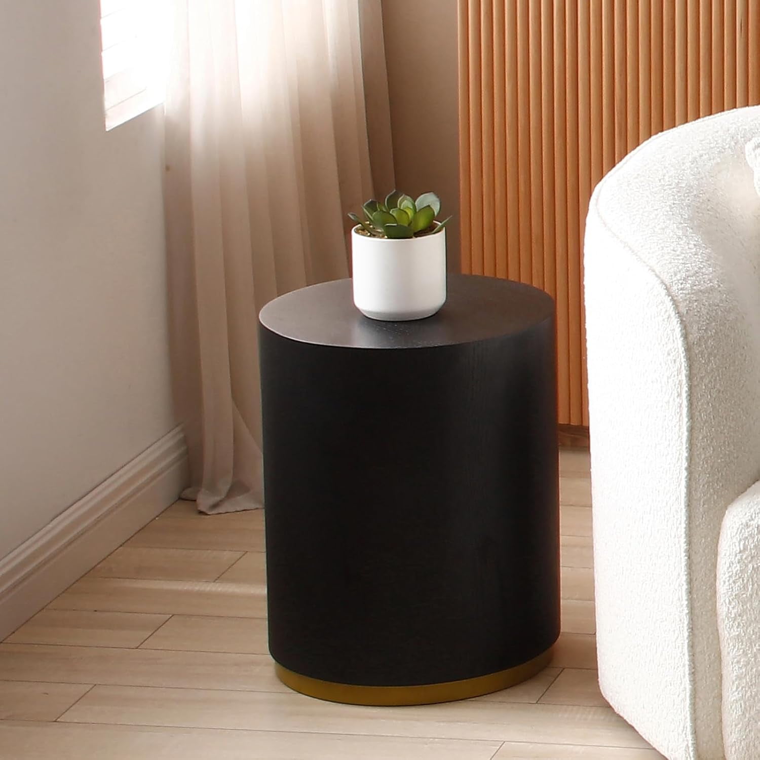 Modern Coffee Table, Round MDF Side Table End Table for Small Space ...