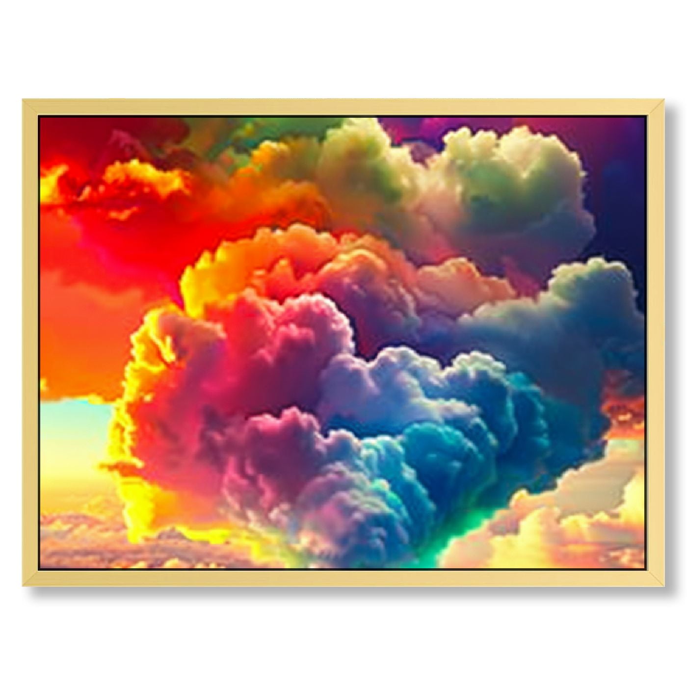 Modern Colorful Canvas Prints Colored Wall Art Picture of Rainbow Heart ...