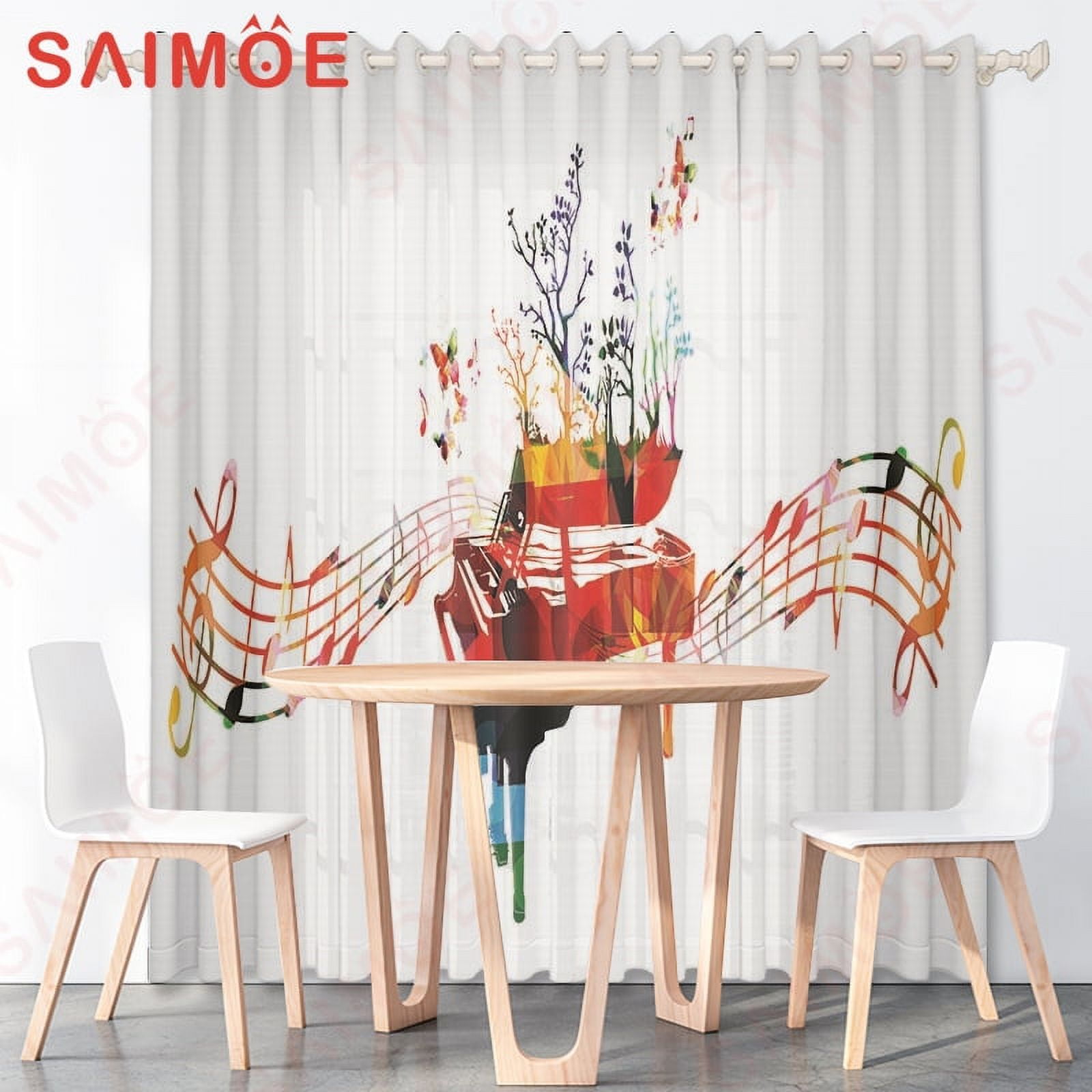 Modern Colorful Musical Notes Music Symbol Washable Waterproof Fabric ...