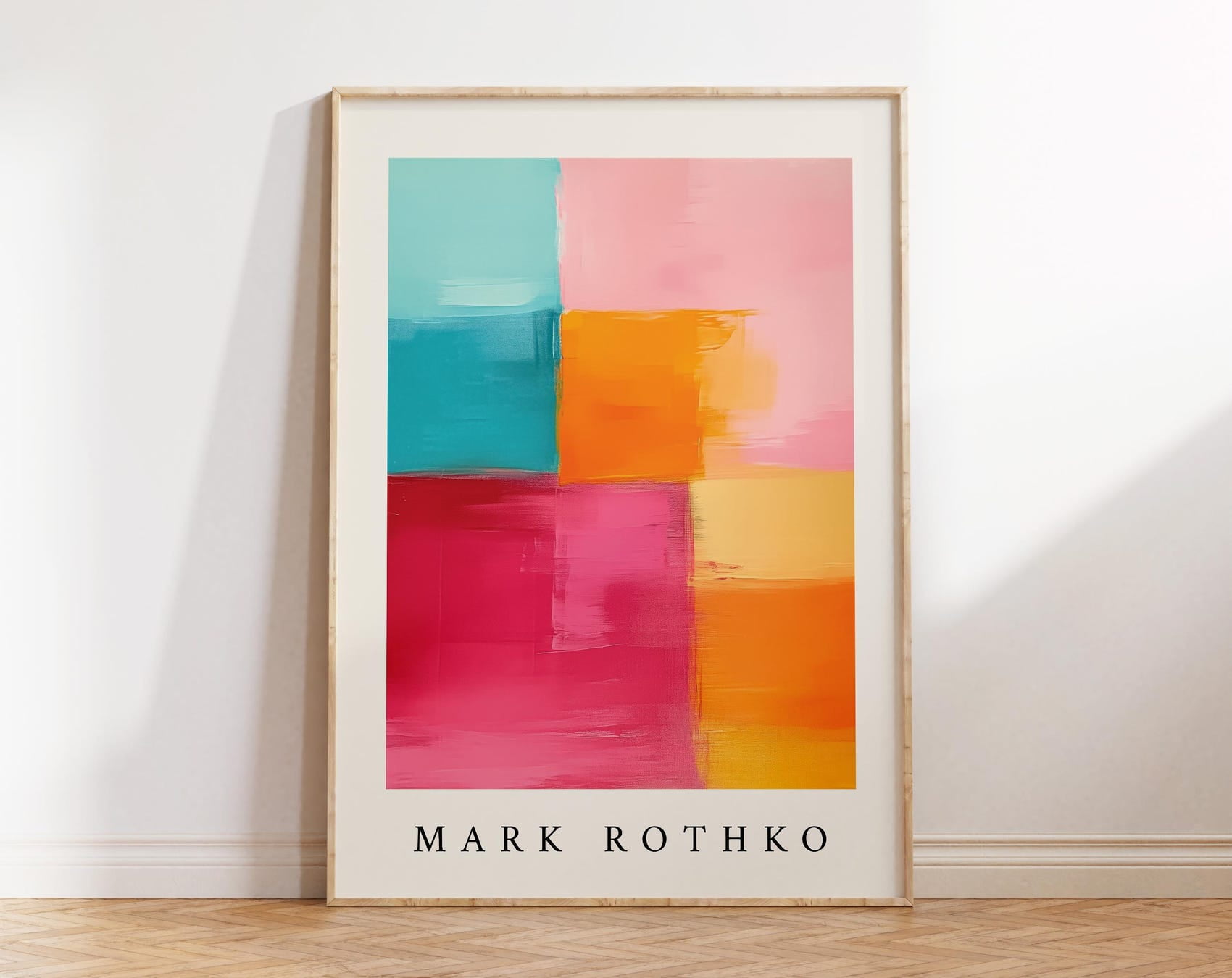 Modern Colourful Abstract Wall Art | Mark Rothko Inspired Poster | Contemporary Colour Block ...