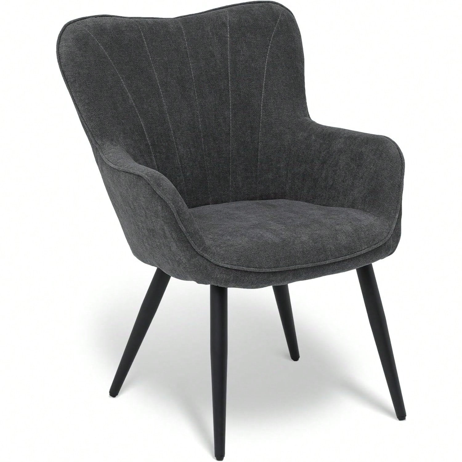 Modern Comfy Armchair Upholstered Vanity Chair With High Curved Back ...