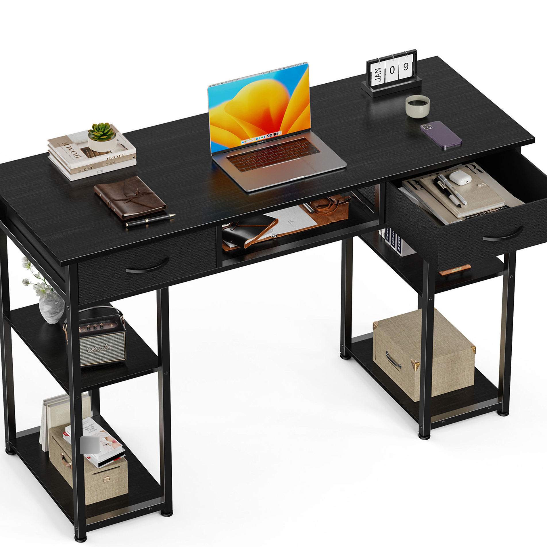 Modern Computer Desk 48 Inch. Home Office Bedroom Writing Table With ...