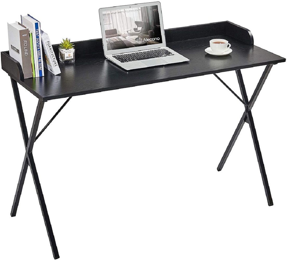 Modern Computer Desk for Small Space Solutions, Metal Frame in Black ...