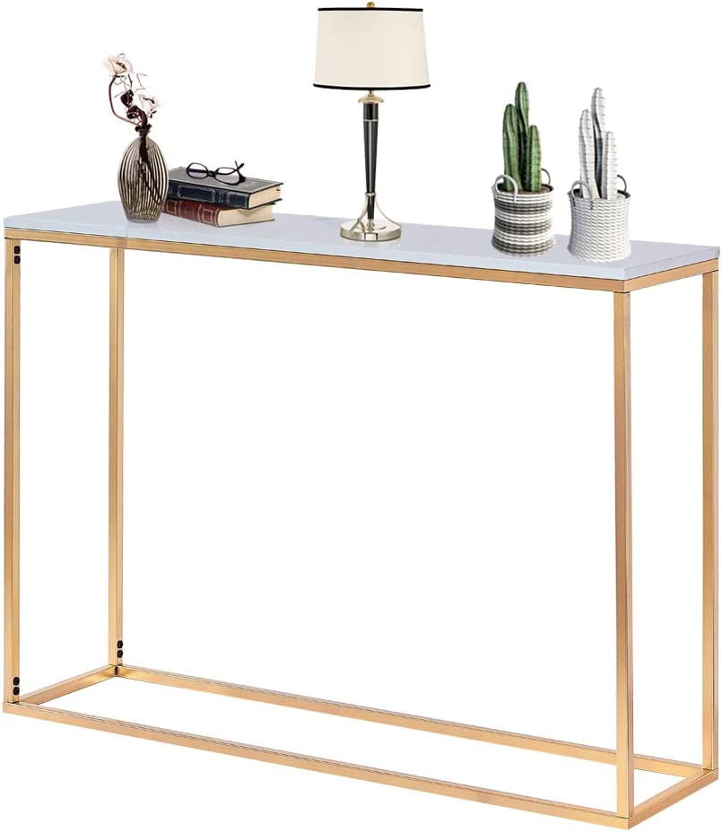 Modern Console Table, Faux Marble Sofa Tables, Narrow Open Hallway ...