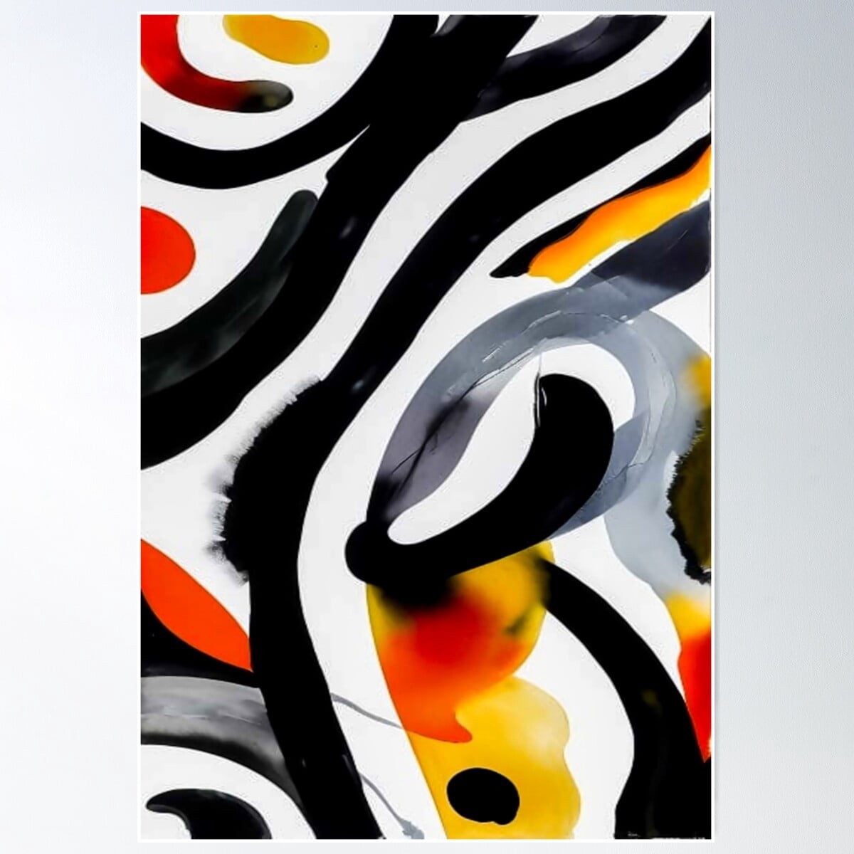 Modern Contemporary Abstract Marble Watercolor Painting, Colorful, Bold ...